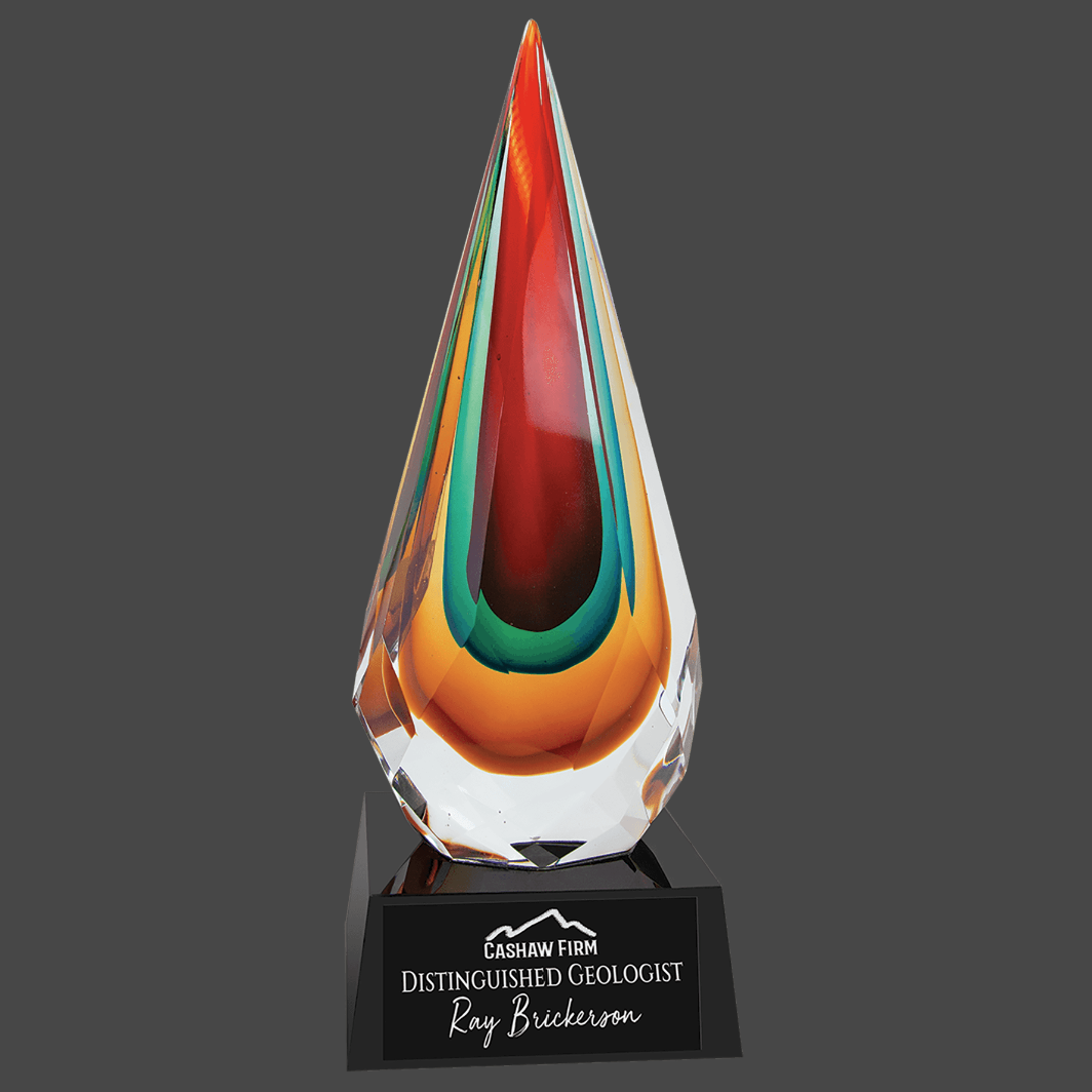 Faceted Raindrop Art Glass Stand Up Award – Bhive Awards