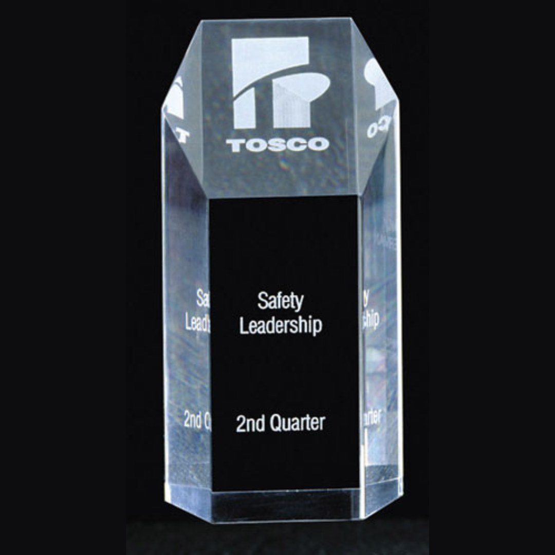 Hexagon Tower Series Stand Up Acrylic Award – Bhive Awards
